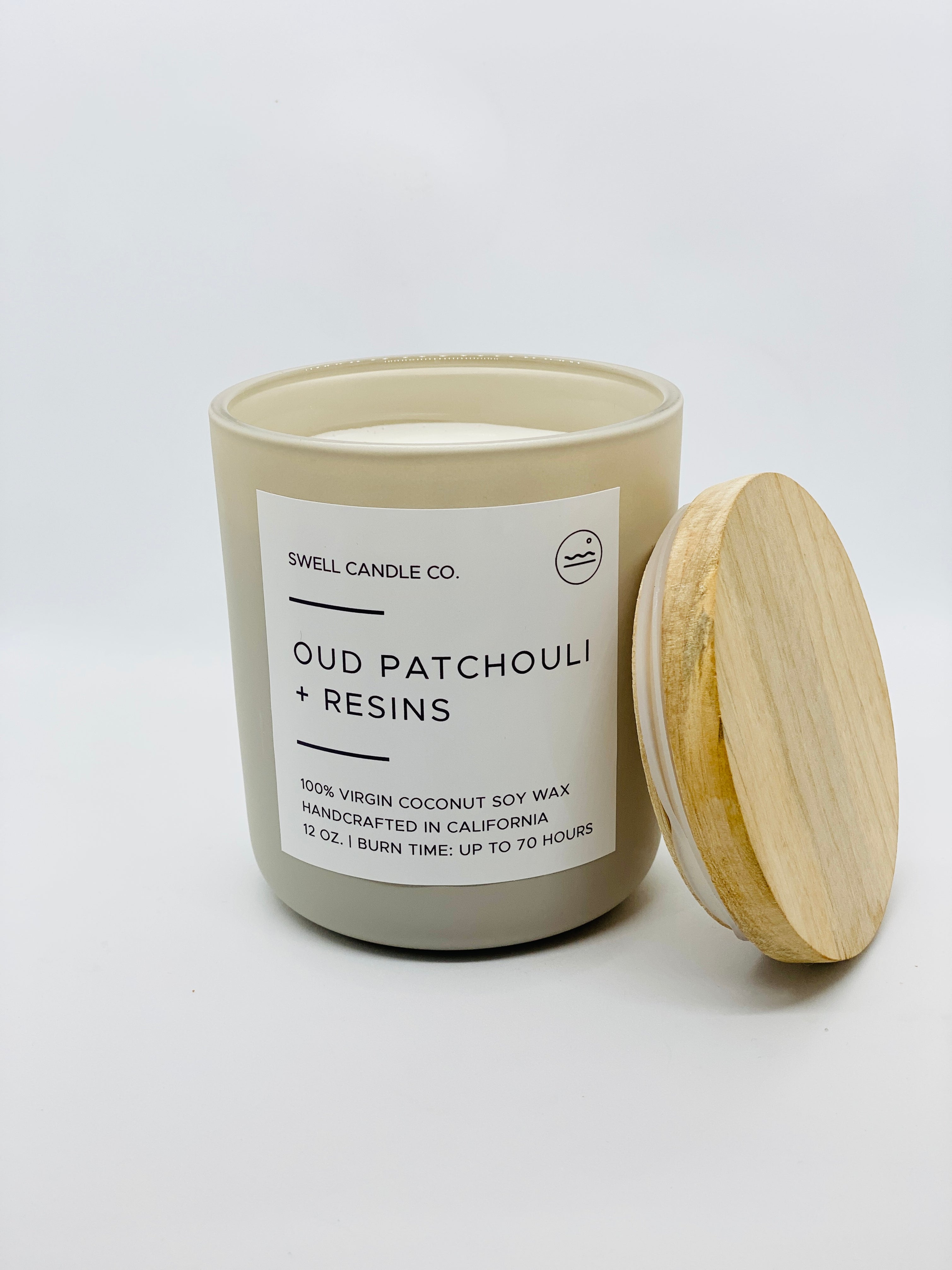 Oud Patchouli + Resins Coconut Soy Candle with Wooden Wick – Swell ...