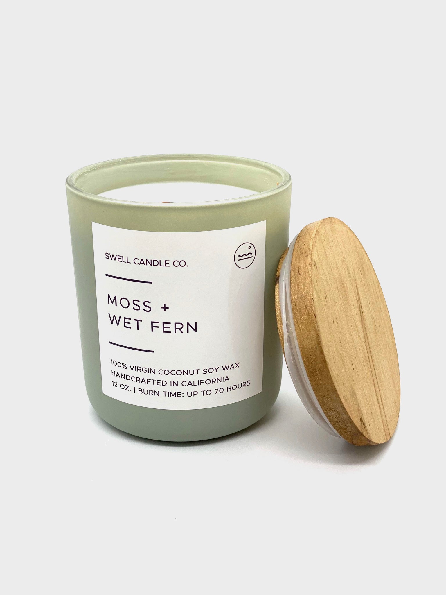 Moss + Wet Fern Coconut Soy Candle with Wooden Wick – Swell Candle Co